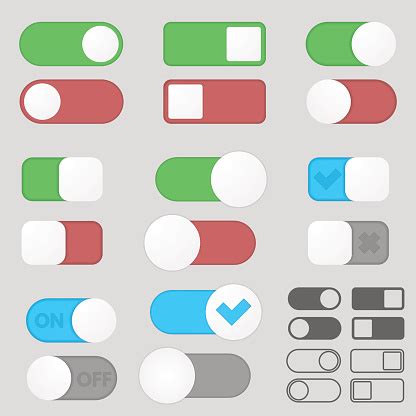 Toggle Switch Buttons Pack Stock Vector Royalty Free FreeImages