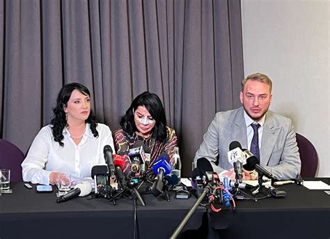 Shocking Moment Disgraced Andrew Tates Spokeswoman Gatecrashes Victims Press Conference With