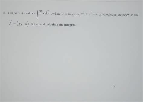 Solved Points Evaluate CFdr Where C Is The Circle Chegg