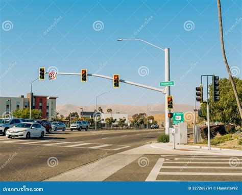 Intersection With Traffic Lights And California 101 North South Sign