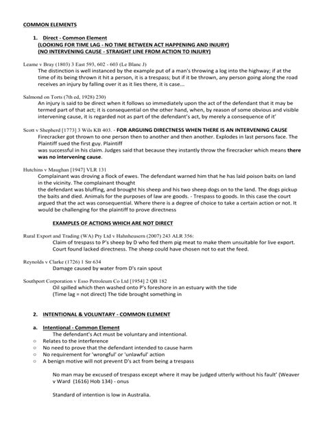 Common Elements Torts