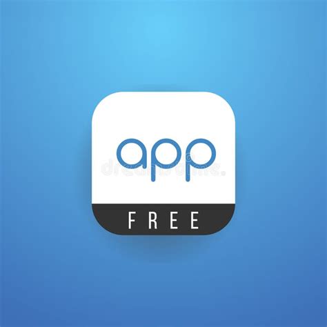 Blue App Icon Button Template With Shadow For Internet Sites Web User Interfaces Ui And