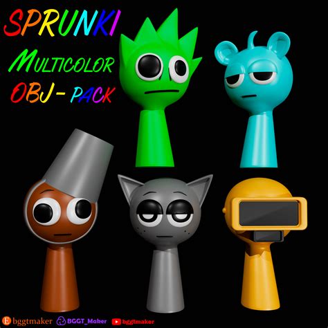 🦸 Sprunki Incredibox 3d Model Pack Multi Color Ams 3d Printable