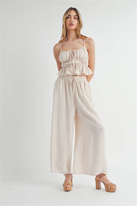 Rylan Cami Top And Wide Leg Pants Set Mable Clothing
