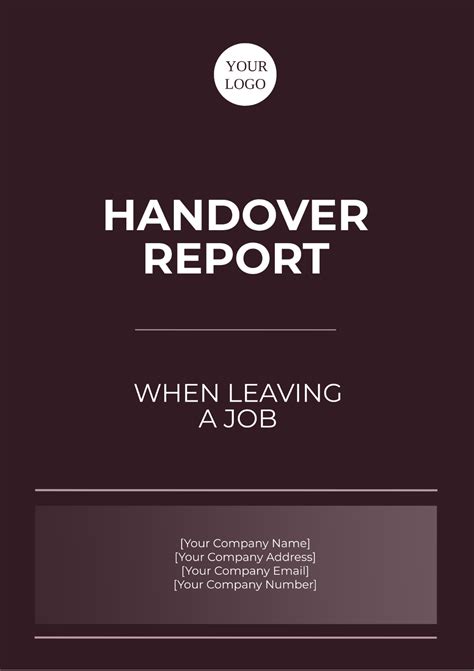 Free Asset Handover Report Template To Edit Online