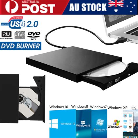 External Cd Rw Dvd Rom Burner Player Drive Pc Laptop For Mac Windows Ozbuyitnow