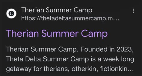 Therian Summer Camp Educational Summer Camps