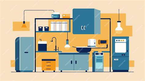 Premium Vector Several Modular Kitchen Components Including Cabinets