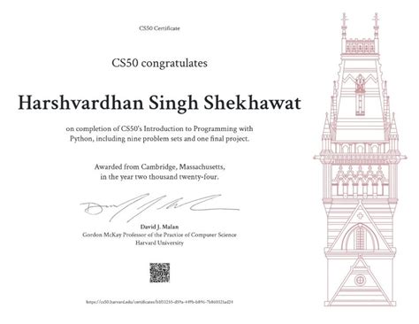 Harshvardhan Singh Shekhawat On Linkedin Python Cs50