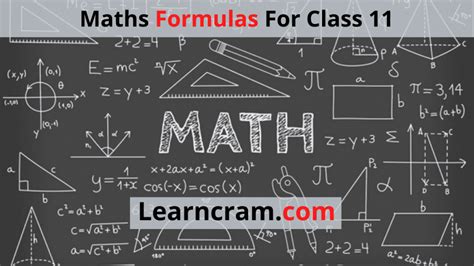 Maths Formulas For Class 11 Learn Cram