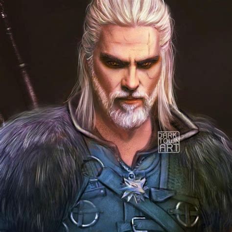 Geralt Of Rivia Witcher 3 Darktownart Portrait Fantasy Artwork