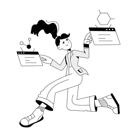 Premium Vector A Hand Drawn Illustration Of Lab Assistant