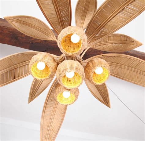 Rattan « Coconut Tree Palm Tree Ceiling Light For Sale At 1stdibs
