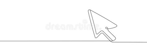 Continuous Drawing Of Cursor Arrow Single Line Cursor Arrow Icon Vector Illustration Stock