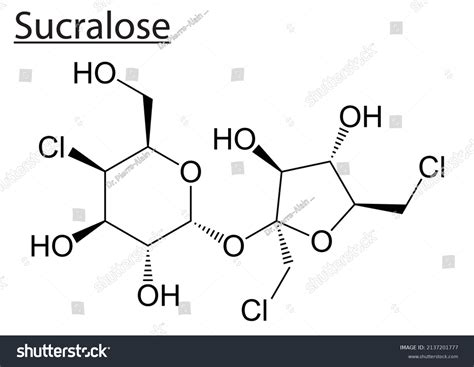 Chemical Molecular Structure Sucralose Sweetener Eps Stock Vector Royalty Free 2137201777