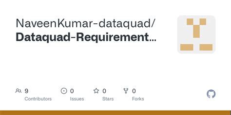 Github Naveenkumar Dataquaddataquad Requirements Api