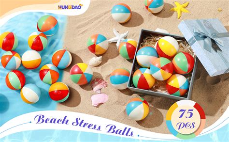Hungdao 75 Pcs Beach Stress Balls 25 Inch Mini Relief