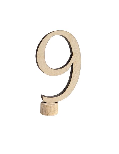 Cijfer 9 Naturel Steker Duurzaam Houten Speelgoed