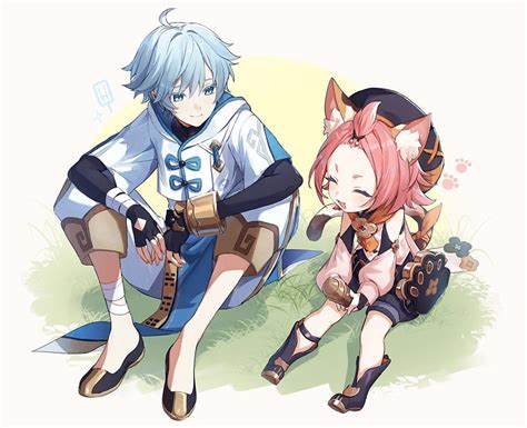 Chongyun And Diona Genshin Impact Drawn By Aoppoioto Danbooru