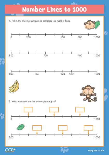 Number Lines To 1000 Problems Year 3 Cgp Plus