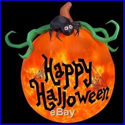 6′ Projection Airblown Kaleidoscope Happy Halloween Pumpkin Self