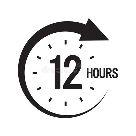 Twelve Hours Icon Countdown Timer Graphic Black Circular Arrow