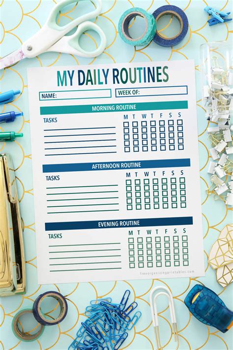 Blank Daily Routine Chart