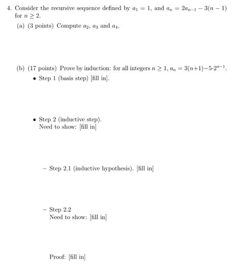 Solved 2an 1 3n − 1 4 Consider The Recursive Sequence