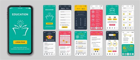 Education Mobile App Screens Set For Web Templates Pack Of Login