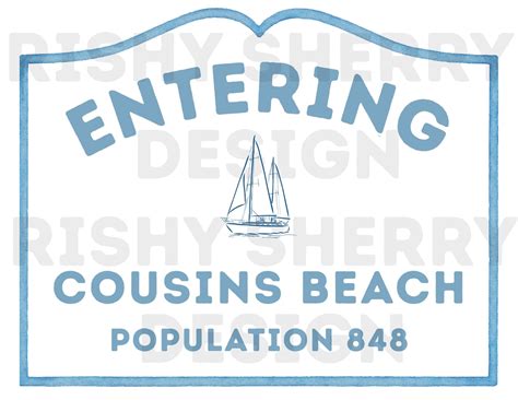 Cousins Beach Sign Poster Template Summer Party Decor Canva Pro
