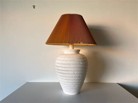 Vintage Organic Ribbed Texture Plaster Table Lamp Etsy
