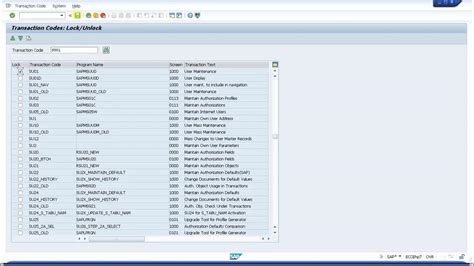 How To Lock And Unlock Transaction Codes In Sap Using Sm01 Sap Basis