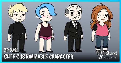 2d Basic Cute Customizable Character 2d Characters Unity Asset Store