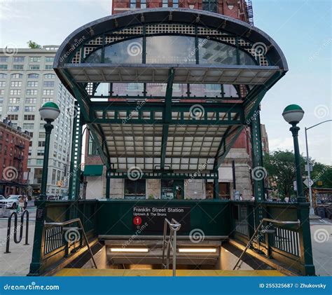 Franklin Street Station Subway Entrance In Tribeca Lower Manhattan