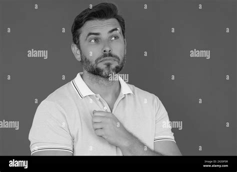 Portrait Of Thoughtful Guy Making Choice Handsome Man Thinking On