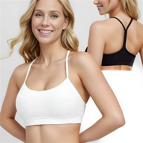 2 Pack Sports Bras For Women Supportive Workout Bras Y Back Thin