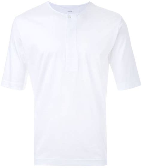 Lemaire Plain Henley T Shirt 233 Lookastic