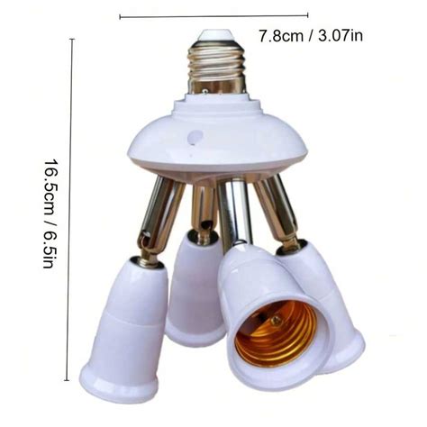 1pc 4 In 1 E27e26 Light Socket Splitter Adapter Standard Led Bulbs Converter Medium Socket 4