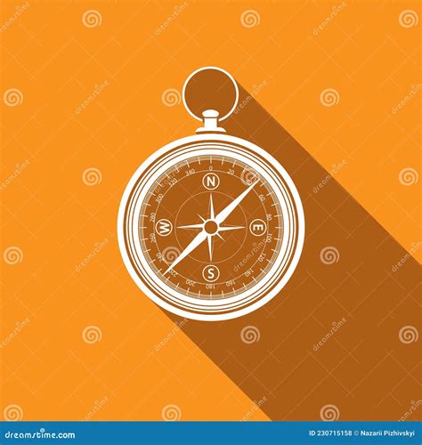 Compass White Compass On A Black Background Compass Icon Royalty Free Cartoon Cartoondealer