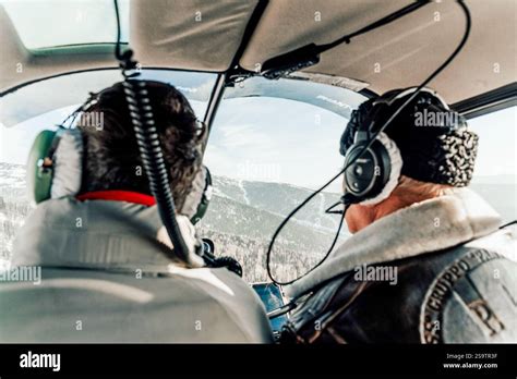 Sheregesh Russia 9 January 2021 Pilots Fly Passenger Small Plane Inside The Cockpit Stock