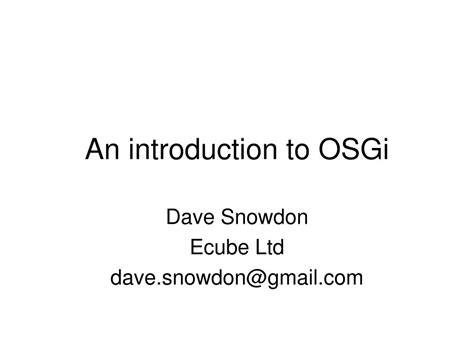 ppt an introduction to osgi powerpoint presentation free download