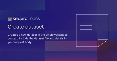 Create Dataset Seqera Docs