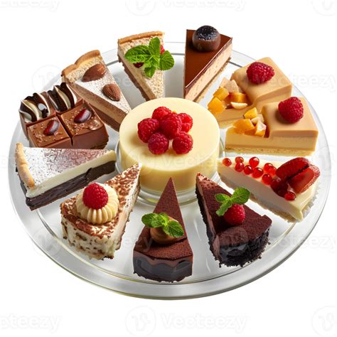 Different Types Of Desserts Arranged On A Dessert Platter 44810230 Png