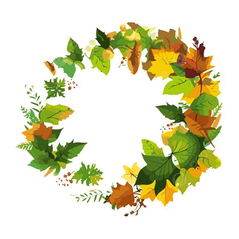Leaf Border Sticker Clipart The Autumn Leaf Wreath Circle Vector