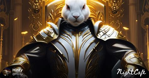 King Rabbit Ferocious Death Metal Rabbit King On Throne