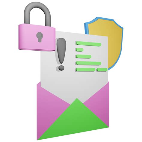 3d Illustration Of Security Level For Electronic Mail Locked Padlock For Envelope 16690346 Png