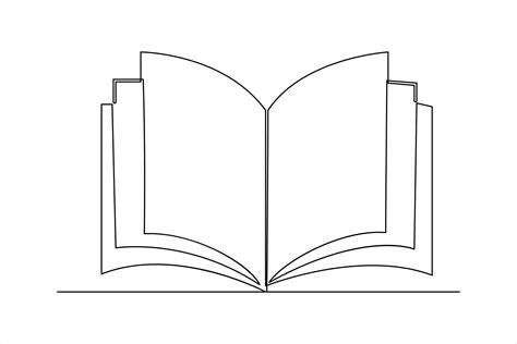 Continuous One Line Drawing Of A Book Icon Outline Vector Illustration