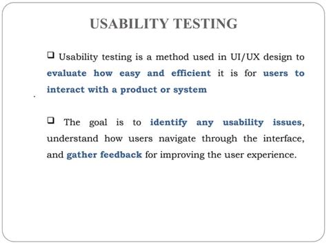 Topic 8 Usability Testing Ppt