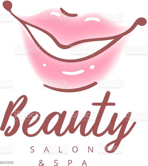 Ilustrasi Bibir Wanita Berwarnawarni Desain Tanda Logo Vektor Abstrak