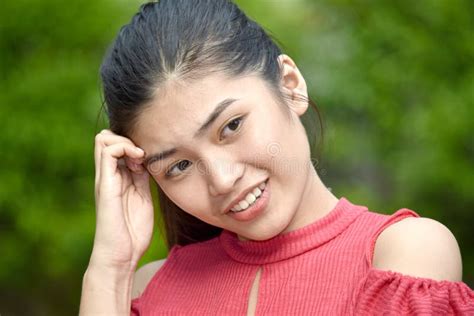 An A Filipina Juvenile Thinking Stock Image Image Of Logic Young